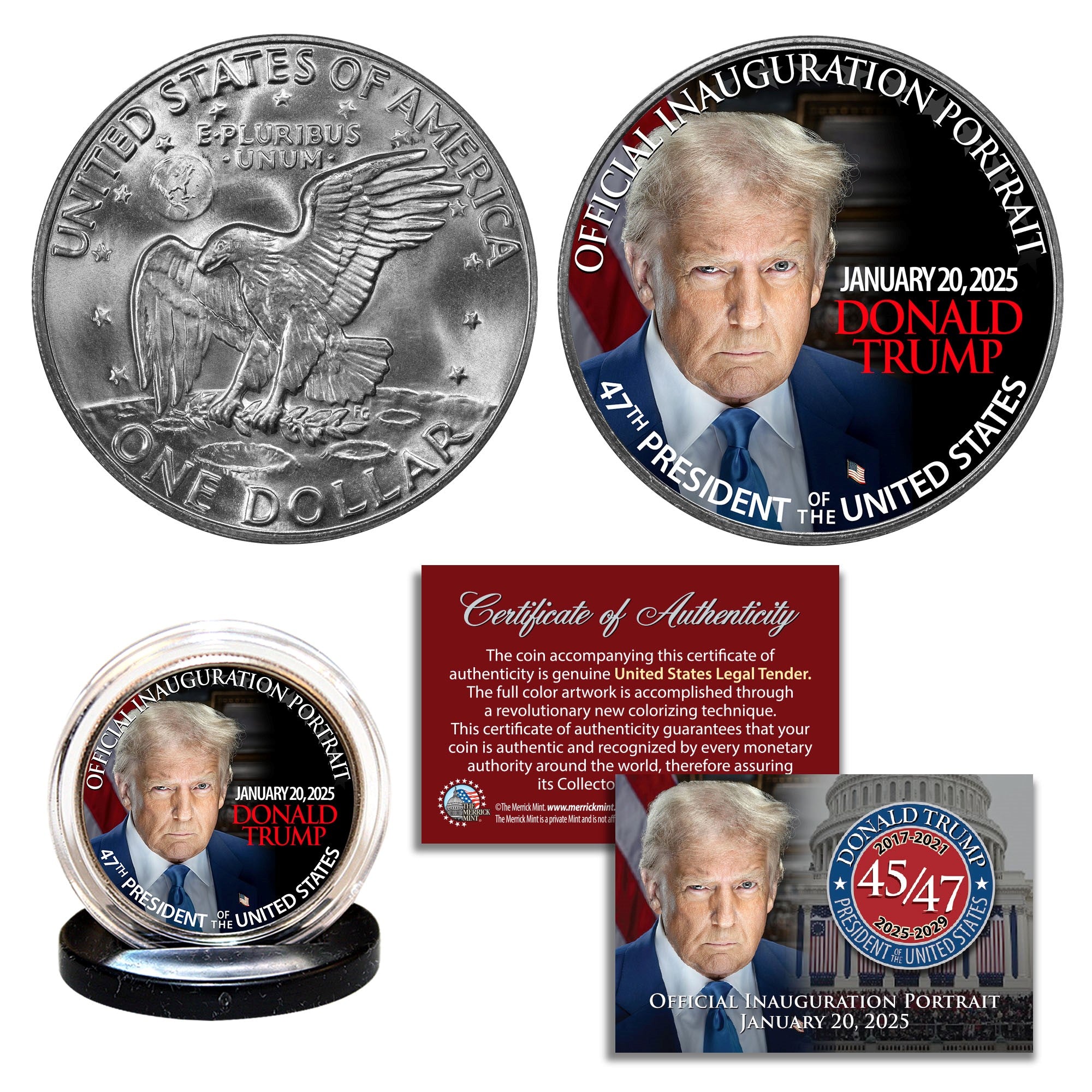 Donald Trump 47th President Official Portrait Collectible IKE Coin ...