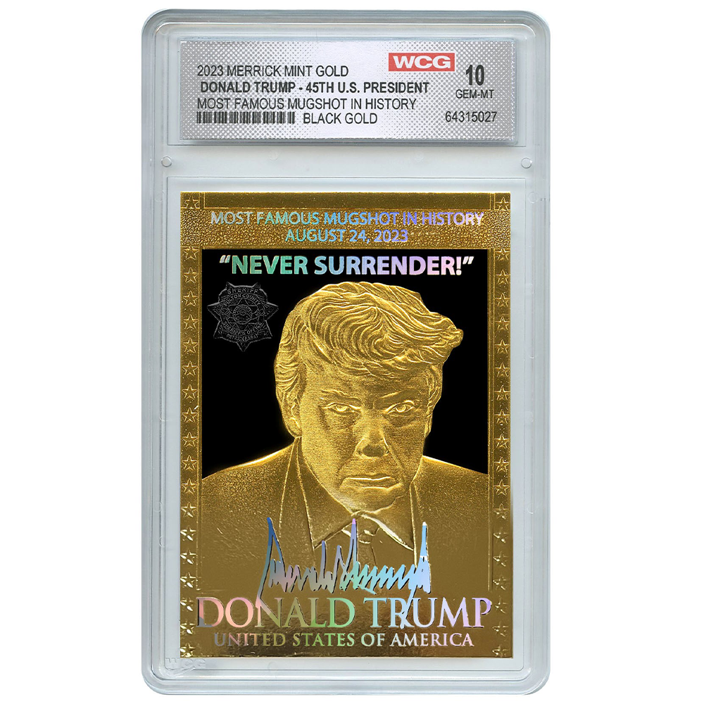 President Trump Mugshot Black & Gold Card - Individually Numbered ...
