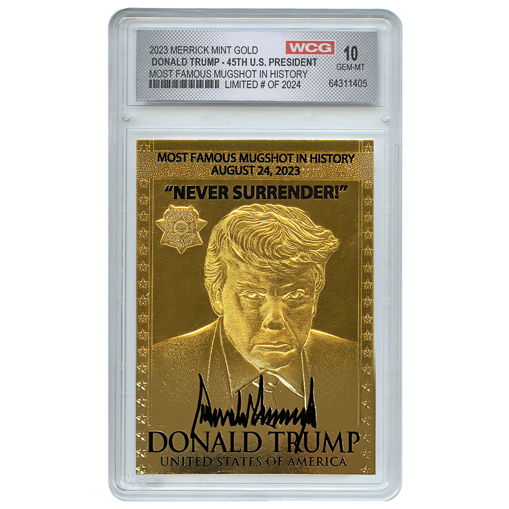 President Trump Mugshot Gold Card - Black Overstamp - Individually ...