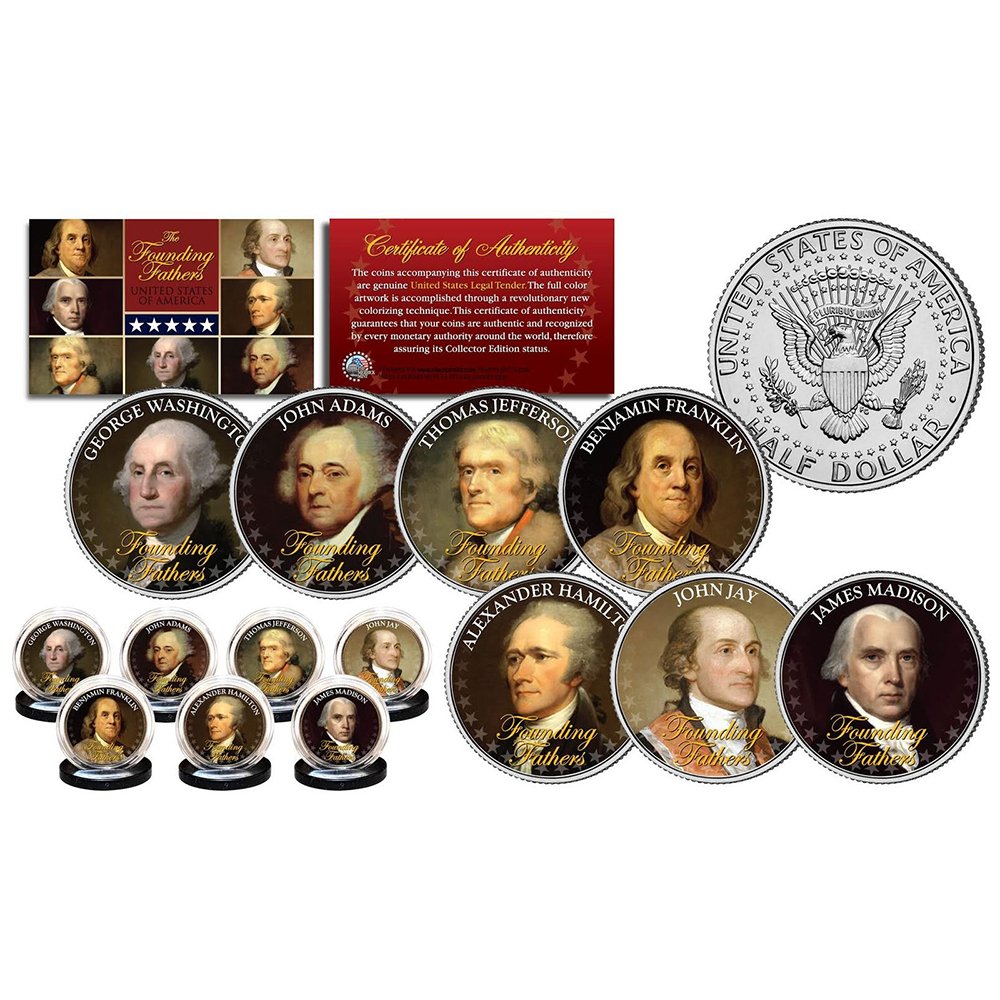 THE FOUNDING FATHERS of The United States JFK Kennedy Half Dollars 7 ...